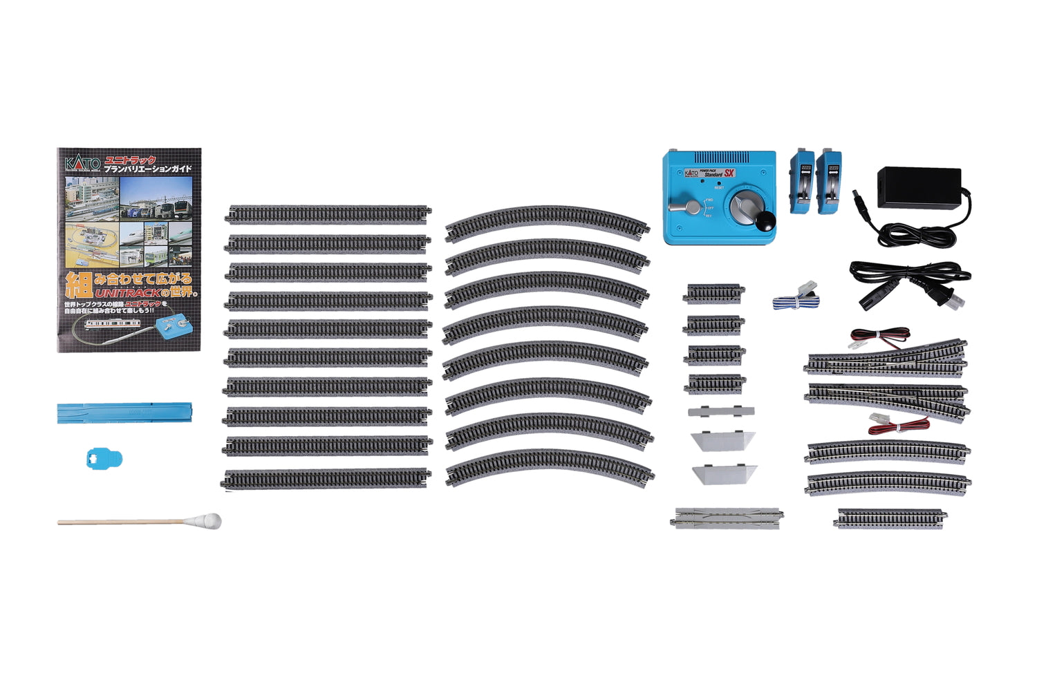 Kato N 20-853 Unitrack M2 Loop Track Set with Electric Turnouts and Po ...